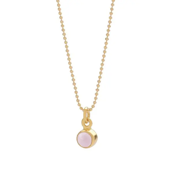 NELLOU JEWELLERY Gem Dot Pink Opal Necklace - Gray/pink/yellow