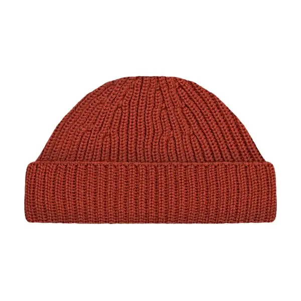 PAUL JAMES KNITWEAR Heavyweight Extra Fine Merino Craster Fisherman Beanie - Red