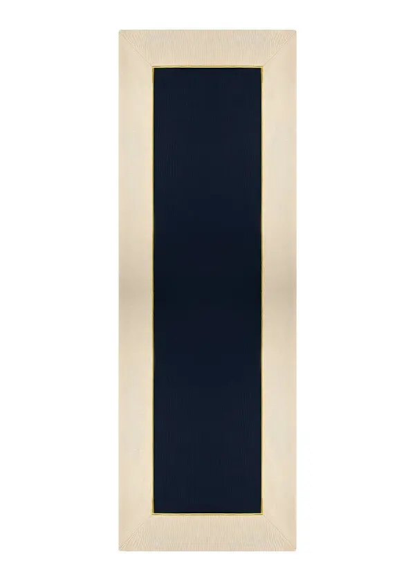 ROUMÉLIE ORIENTALE Navy & Beige With Gold Embroidered, Timeless Table Runner, Midnight Shine Runner