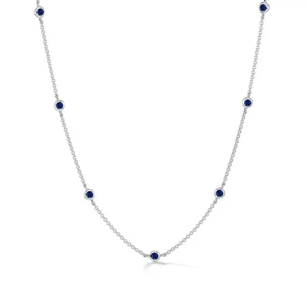 DOWER & HALL Sterling Sapphire Chain Necklace - Silver