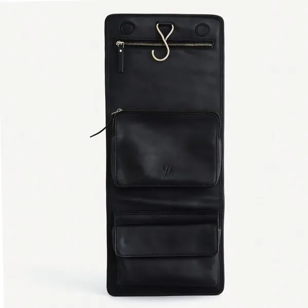 VIDA VIDA Leather Hanging Wash Bag - Black
