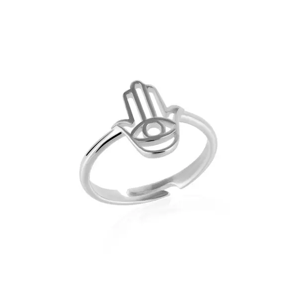 SPERO LONDON Hamsa Hand Sterling Ring - Silver