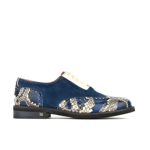 EMBASSY LONDON USA Vivienne Snakeskin Leather Oxfords