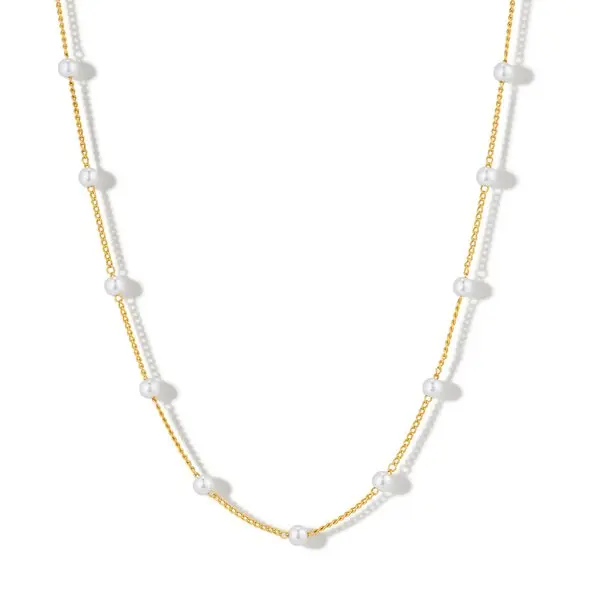 FORMATION CO. JEWELLERY Gaia Pearl Chain Necklace - Gold