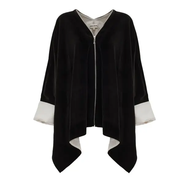 JULIA ALLERT Loose Velvet Cape Jacket