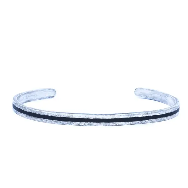 HARBOUR UK BRACELETS Sterling Silver Cuff Bracelet - Gray
