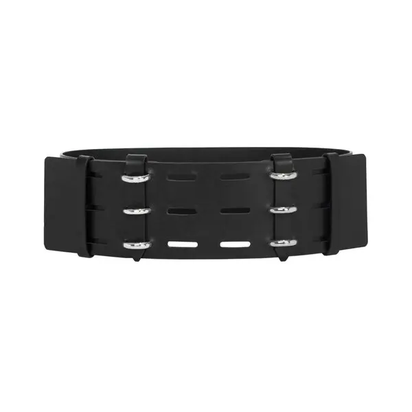 HAUTE CUIR Wide Leather Belt - Black