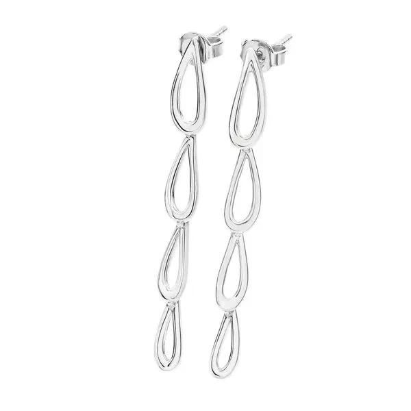 LUCY QUARTERMAINE Sterling Petal Drop Earrings - Silver