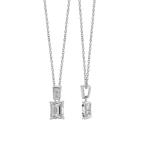 DIAMONBLISS Silver Plated Swarovski Zirconia Pendant Necklace - White