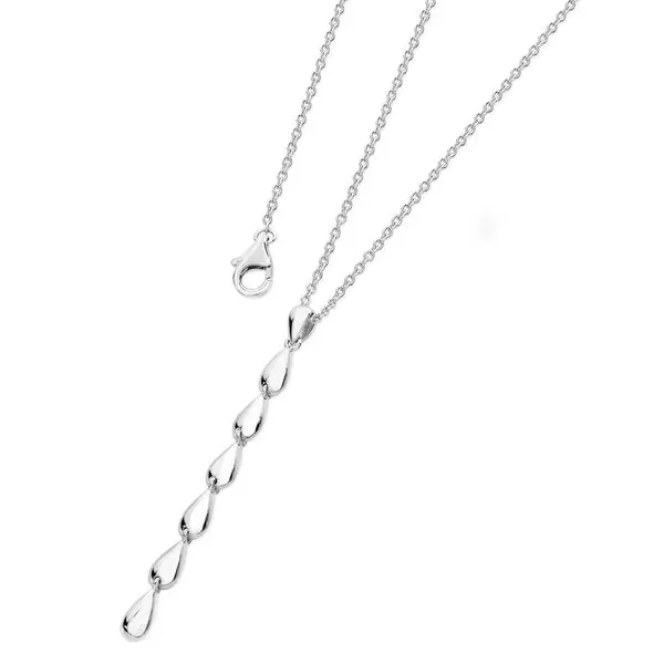 LUCY QUARTERMAINE Long Tear Drop Pendant Necklace - Silver