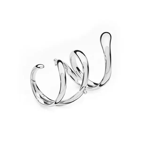 LUCY QUARTERMAINE Drop Armour Ring - Silver