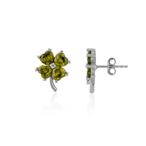 SPERO LONDON Four Leaf Clover Stud Earrings - Silver