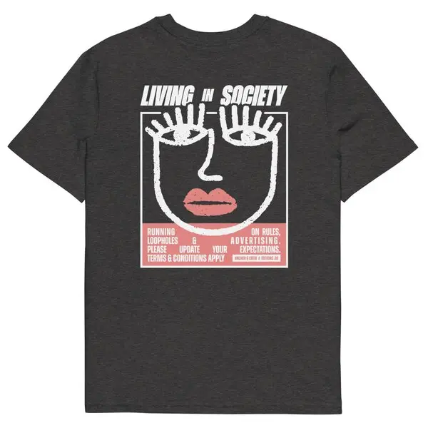 ANCHOR & CREW Heather Six Living In Society Editions Organic Cotton T-shirt - Black