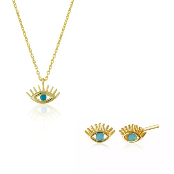 SPERO LONDON Necklace & Earring Set - Gold