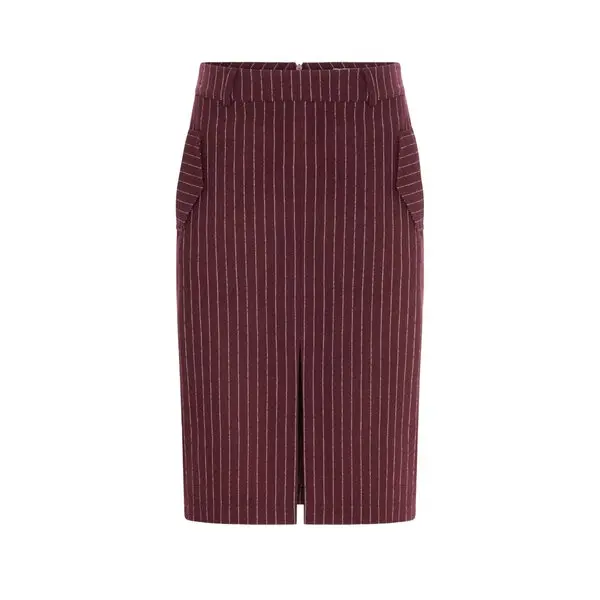 THISISU COLLECTION Pinstriped High-waisted Skirt - Red