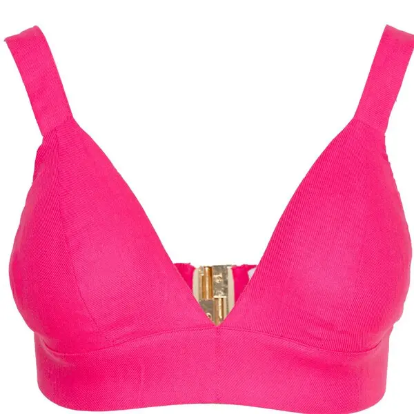 OFUURE Linen Azure Bra Top In Pink - Orange