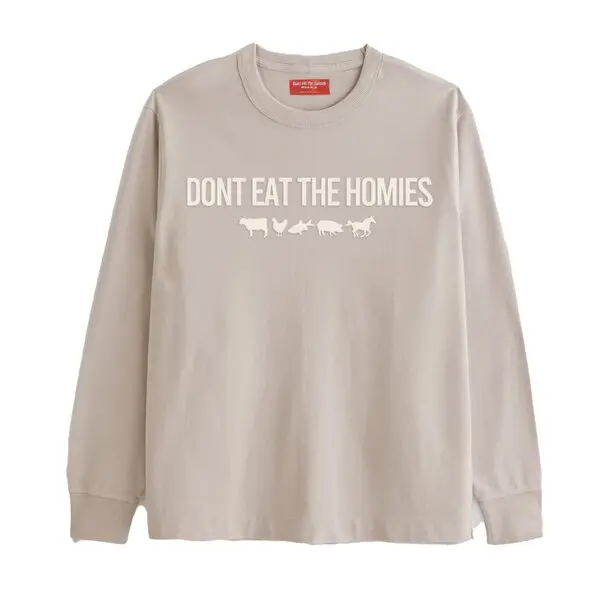 DONT EAT THE HOMIES Neutrals Three D Long Sleeve Camel