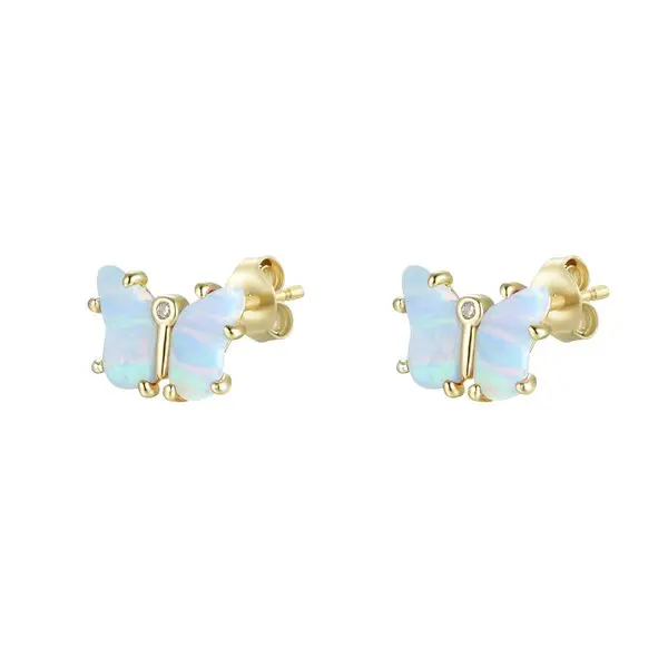 KAMARIA Opal Butterfly Stud Earrings - Blue