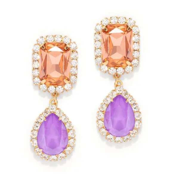 THE PINK REEF Jewel Drop Earrings - Purple