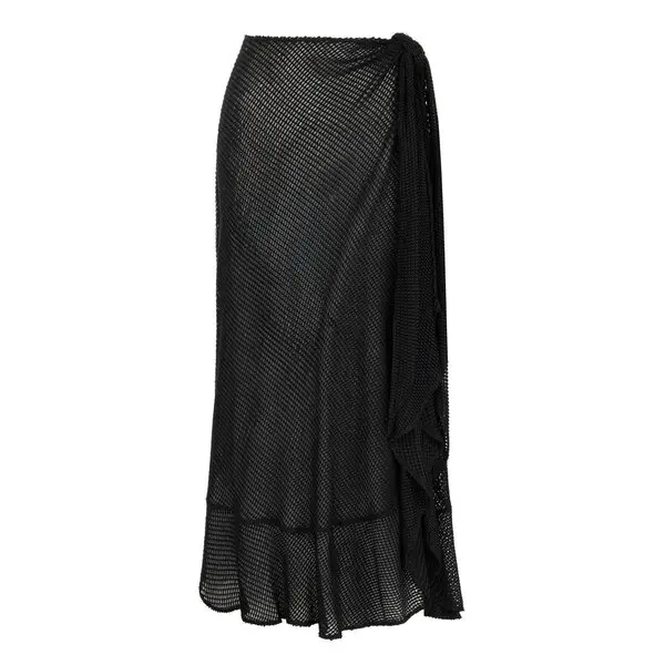 LILAMIE Carmen Asymmetrical Beach Skirt - Black