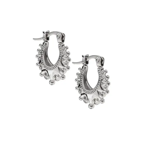 HOOPS + CHAINS LDN Tiny Joy Huggie Earrings - Silver