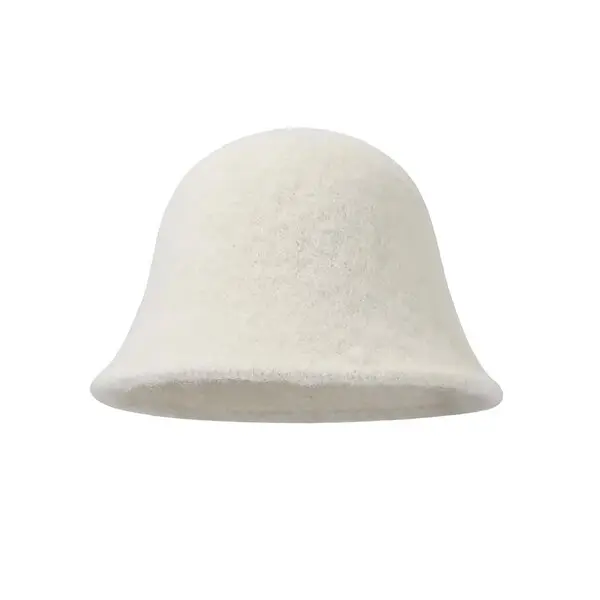 LONDON ATELIER BYPRODUCT Wool Cloche Bucket Hat - White