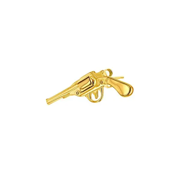 TRUE ROCKS 18kt Plated Retro Pistol Stud Earring - Gold