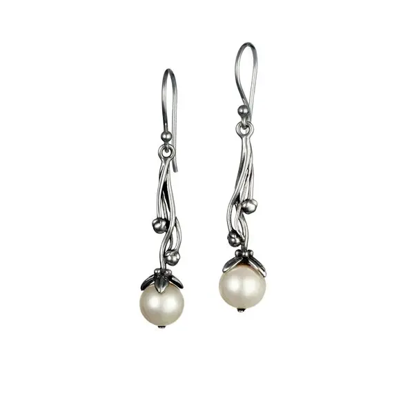 ISLA SILVER Handmade Pearl Drop Earrings - Silver