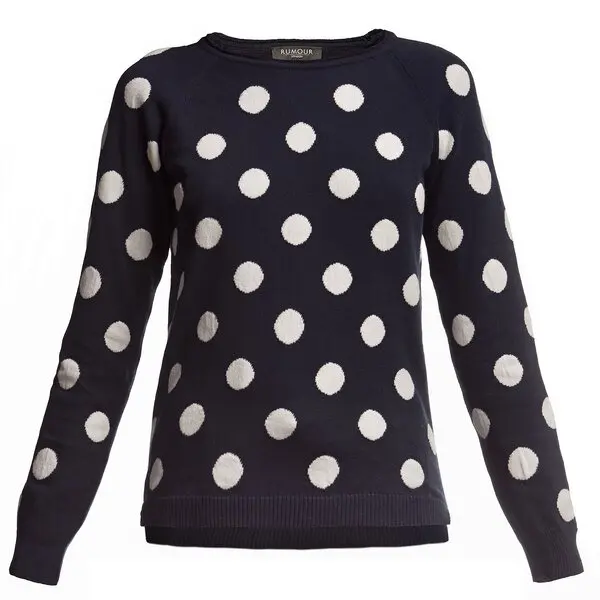 RUMOUR LONDON Emmy Polka Dot Cotton Jumper
