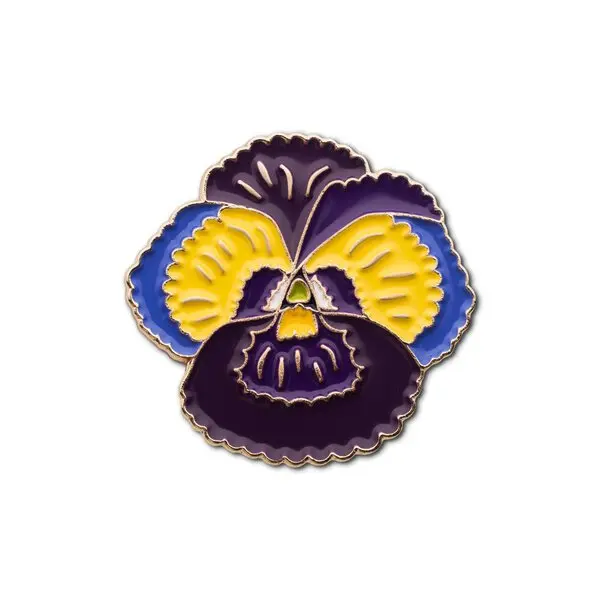 MAKE HEADS TURN Enamel Violet Pin - Blue/purple