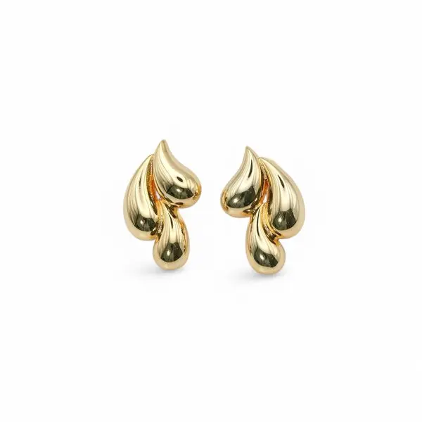 MISS CECILIA Raindrop Oversized Stud Earrings - Gold