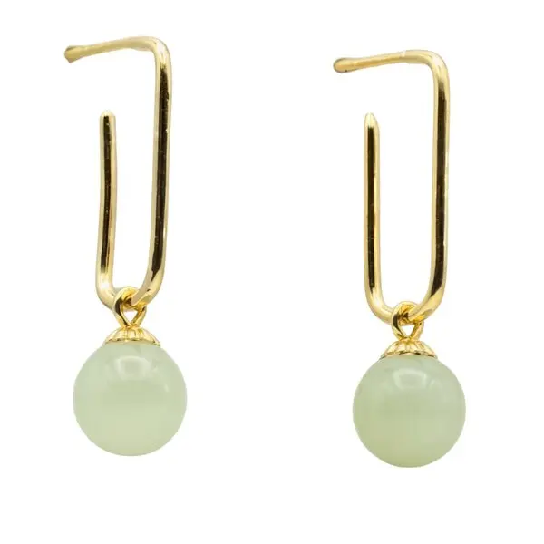 SEREE Nephrite And Gold-plated Earrings - Gold/green