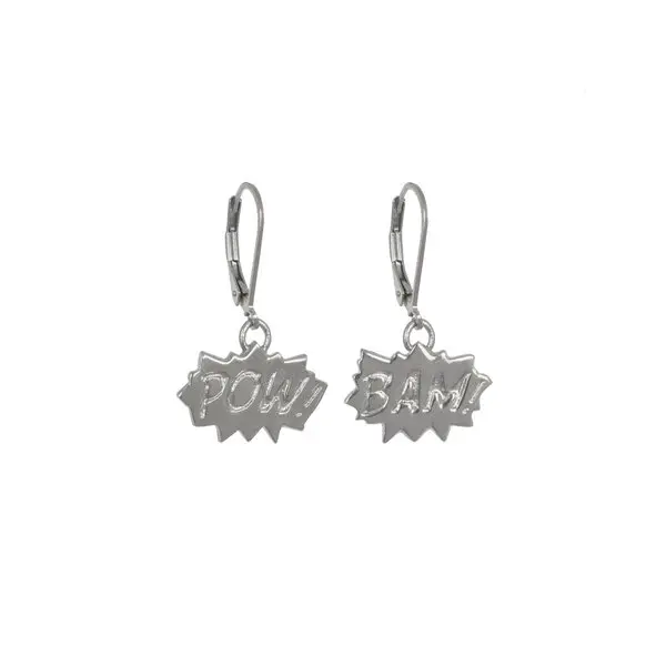EDGE ONLY Pow! & Bam! Drop Earrings - Silver