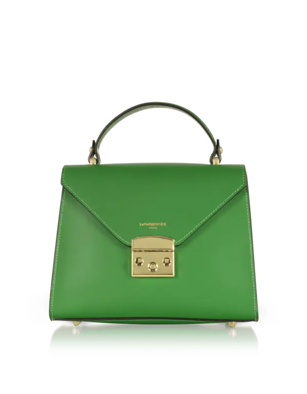 LE PARMENTIER Peggy Leather Top Handle Satchel - Green