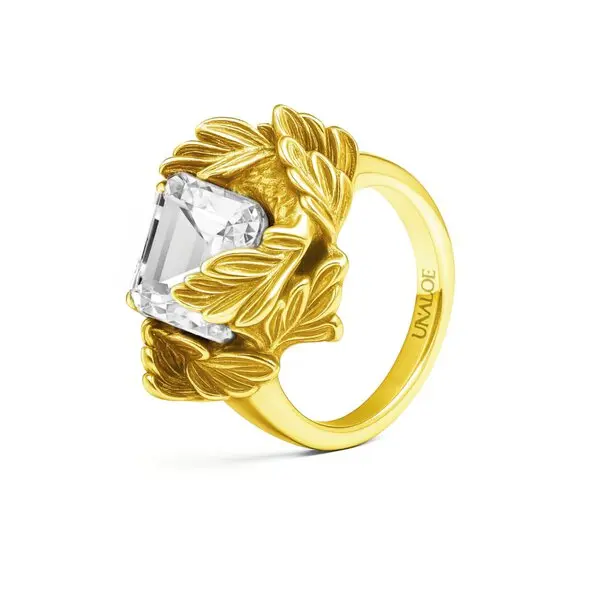 UNALOE White Zirconia Gold-plated Ring - White/gold