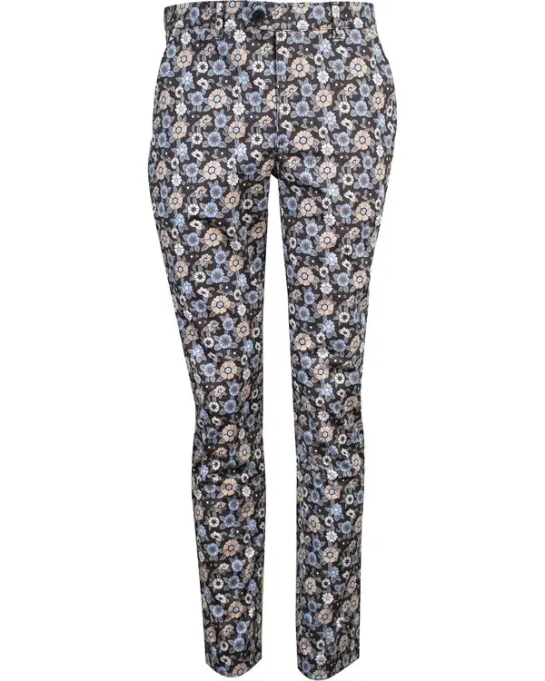 LORDS OF HARLECH Grey / Blue Jack Lux Groovy Floral Pant Grey - Grey/blue