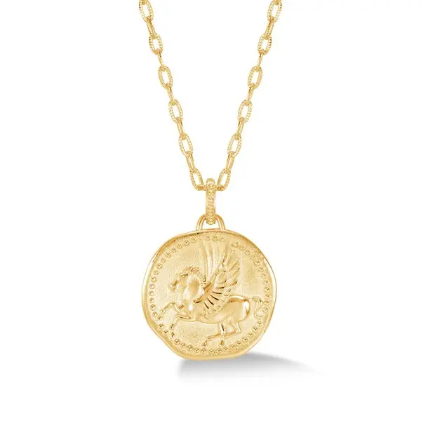 DOWER & HALL Pegasus Talisman Pendant Necklace - Gold