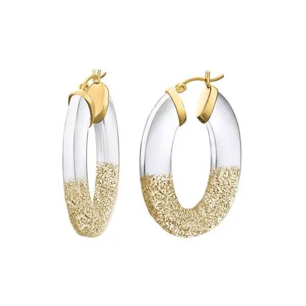 GOLD & HONEY Flat Hoop Earrings - Gold