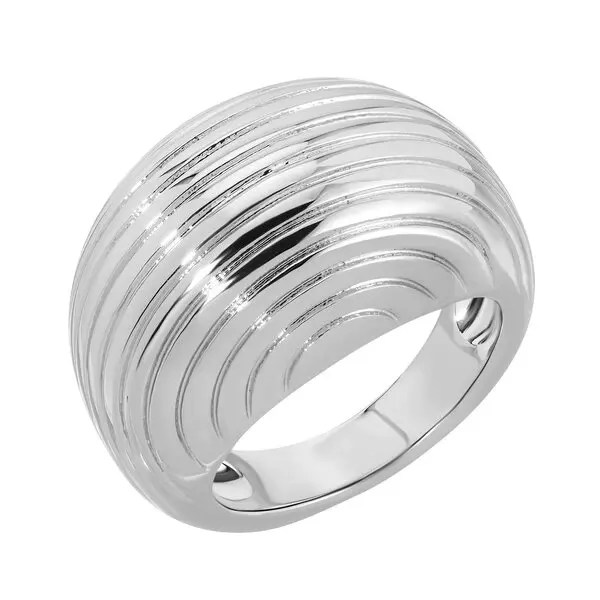 LEEADA JEWELRY Sheeny Dome Ring - Silver