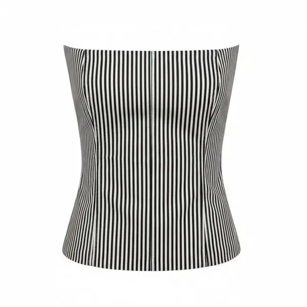 THE COOLGIRL NYC Jane Striped Corset - Black/white