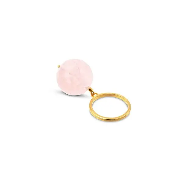 AMADEUS Pink Quartz Gold Ring - Gold/pink