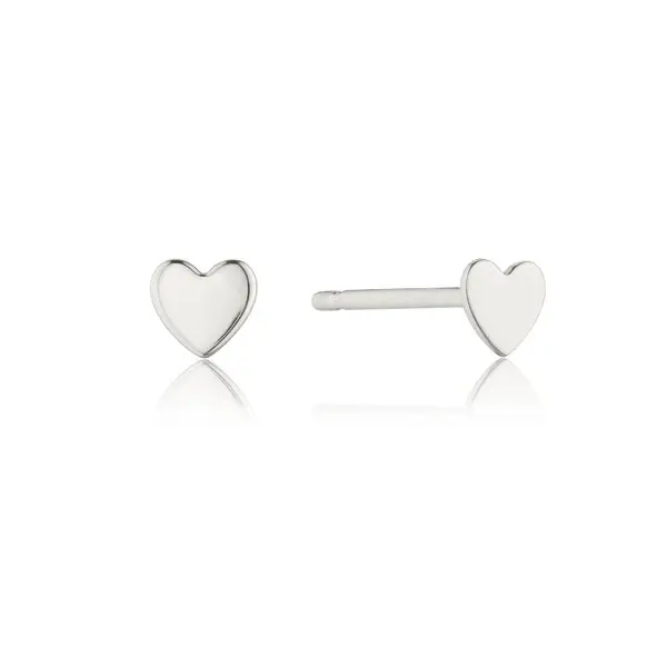 LILY & ROO Tiny Heart Stud Earrings - Silver