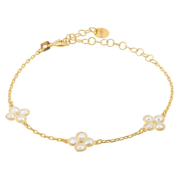 LATELITA Flower Clover Triple Bracelet - Gold