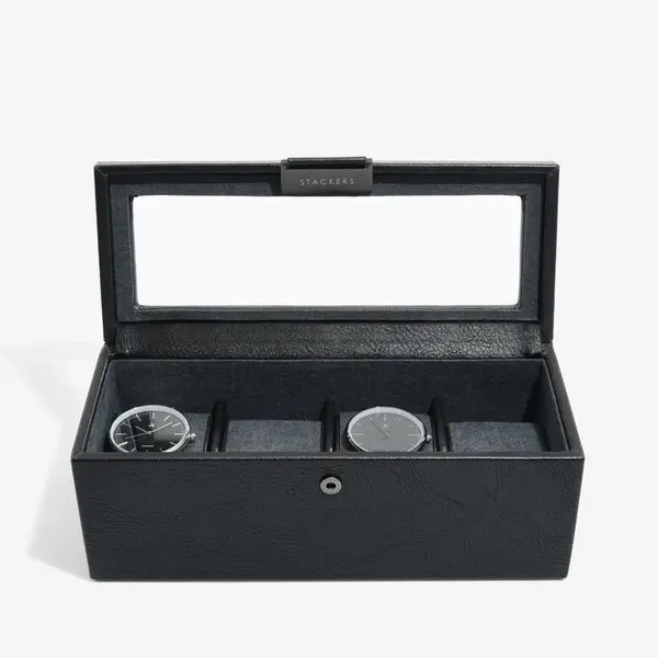 STACKERS Four Piece Watch Box - Black