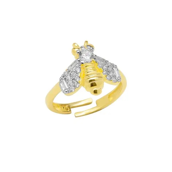 SPERO LONDON Sterling Silver Bumble Bee Fashion Ring - Gold