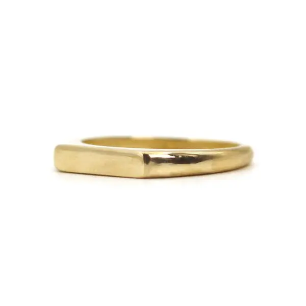 VICSTONENYC FINE JEWELRY Harmony Bar Signet Ring - Gold