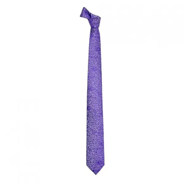 DAVID WEJ Floral Jacquard Neck Tie - Purple