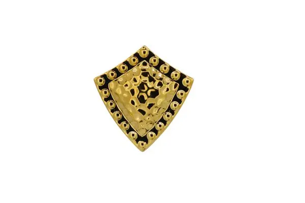 VICKISARGE Hammered Shield Pin - Gold