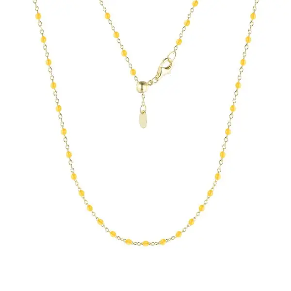 KAMARIA Enamel Beaded Chain Necklace - Orange