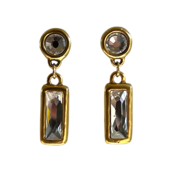 SCCOLLECTION Daisy Rhinestone Earrings - Gold